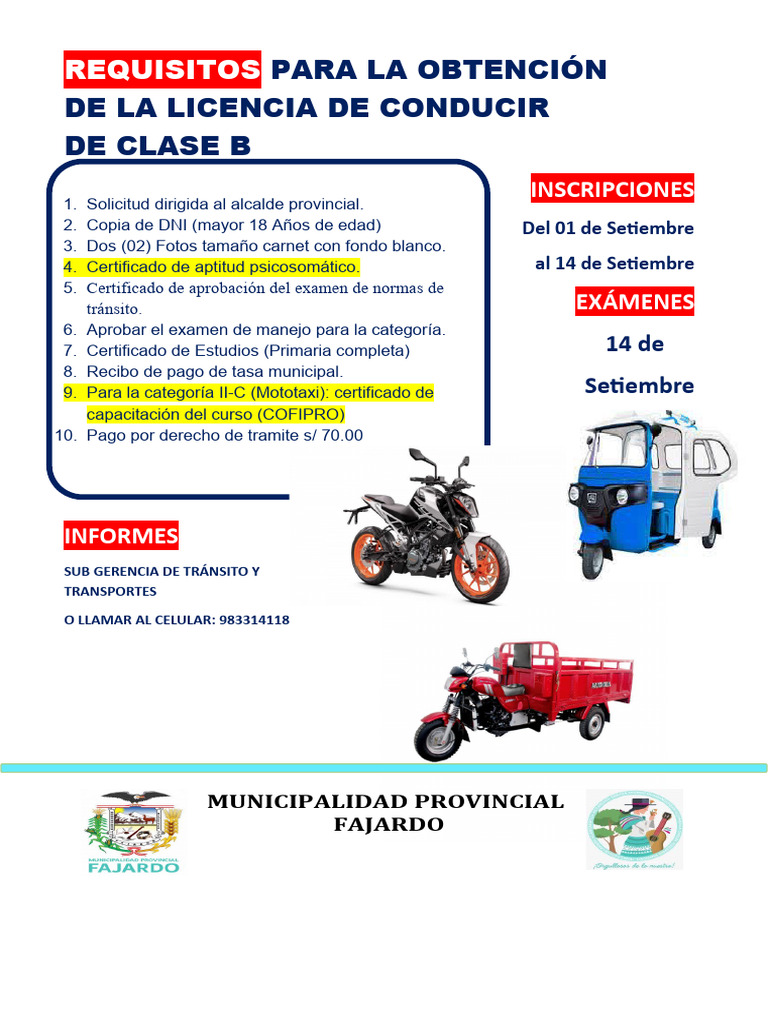 Requisitos para Licencia Motos | PDF