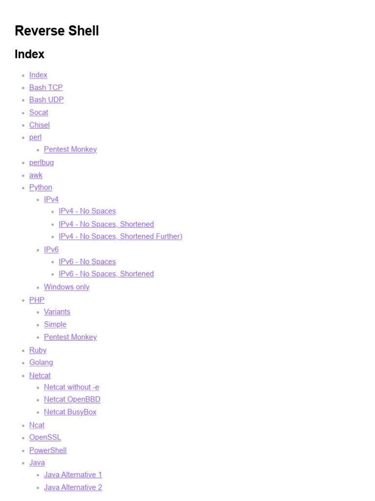 Reverse Shell | PDF | Operating System Technology | Computer Science Reverse Shell | PDF | Operating System Technology | Computer Science