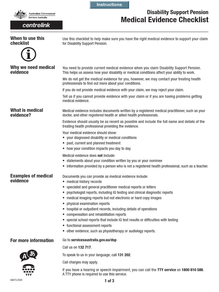 Disability Form | PDF | Health Professional | Evidence Based Medicine