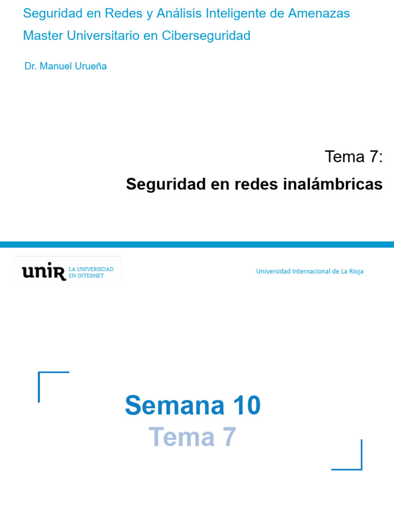 Seguridad en Redes Inalámbricas: Tema 7 | Descargar gratis PDF | Ieee 802.11 | Wifi