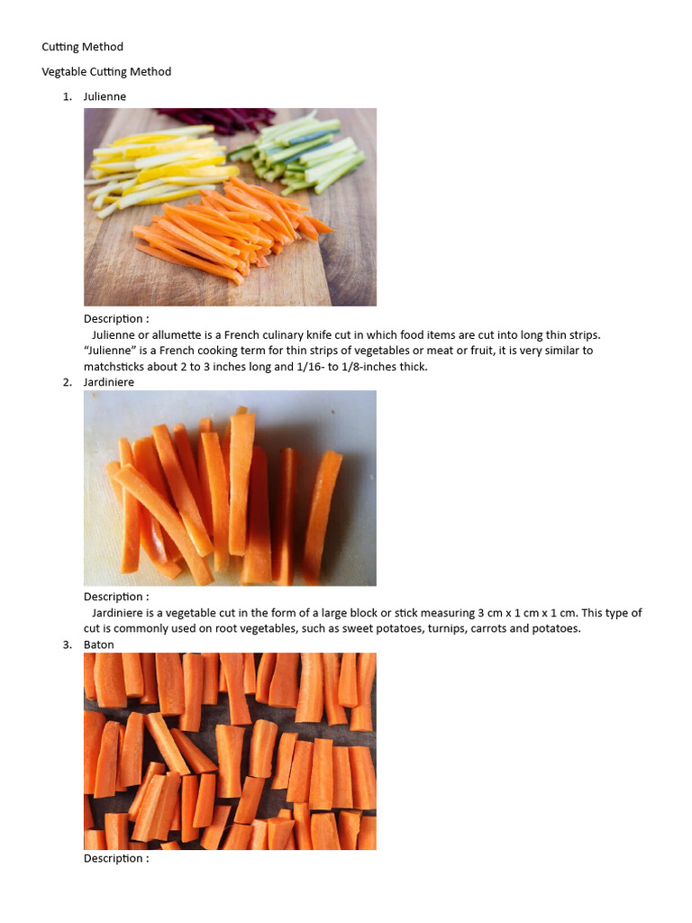Culinary Cutting Techniques Guide | PDF | Boiling | Chuck Steak