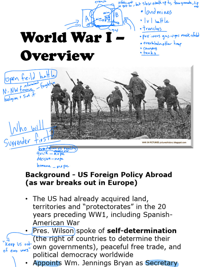 WWI Overview To War End-APUSH 2023 | Download Free PDF | Allies Of ...