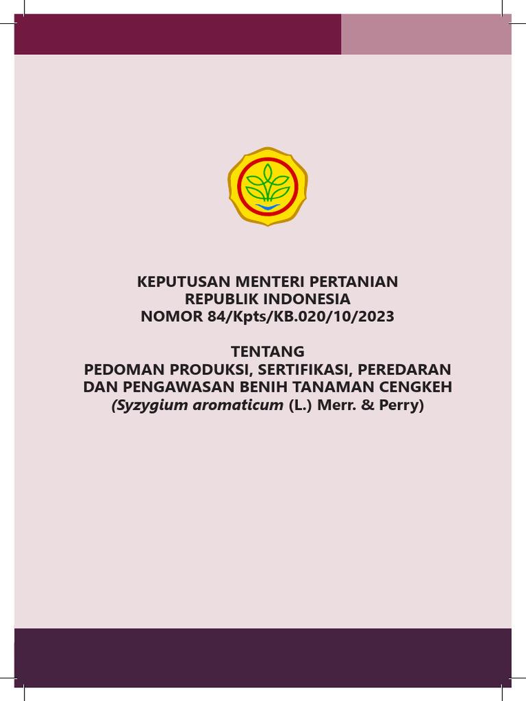 Pedoman Produksi Benih Cengkeh | PDF