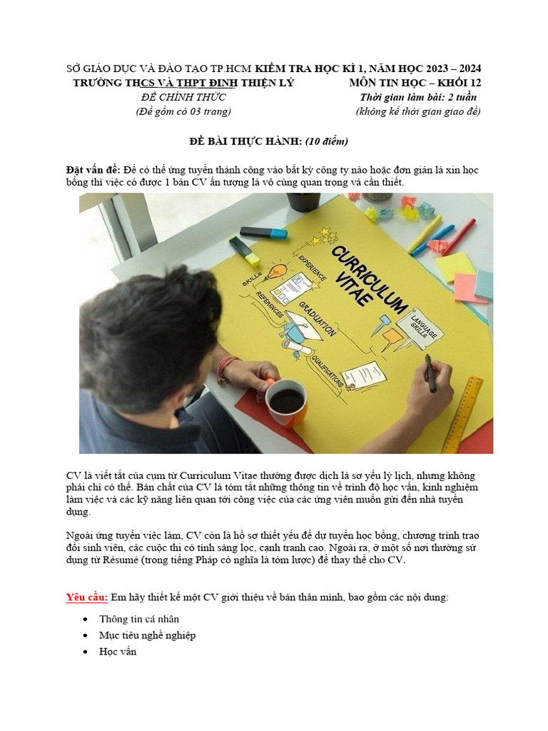 Ict 12 - Thi Hk1 - de 1 | PDF