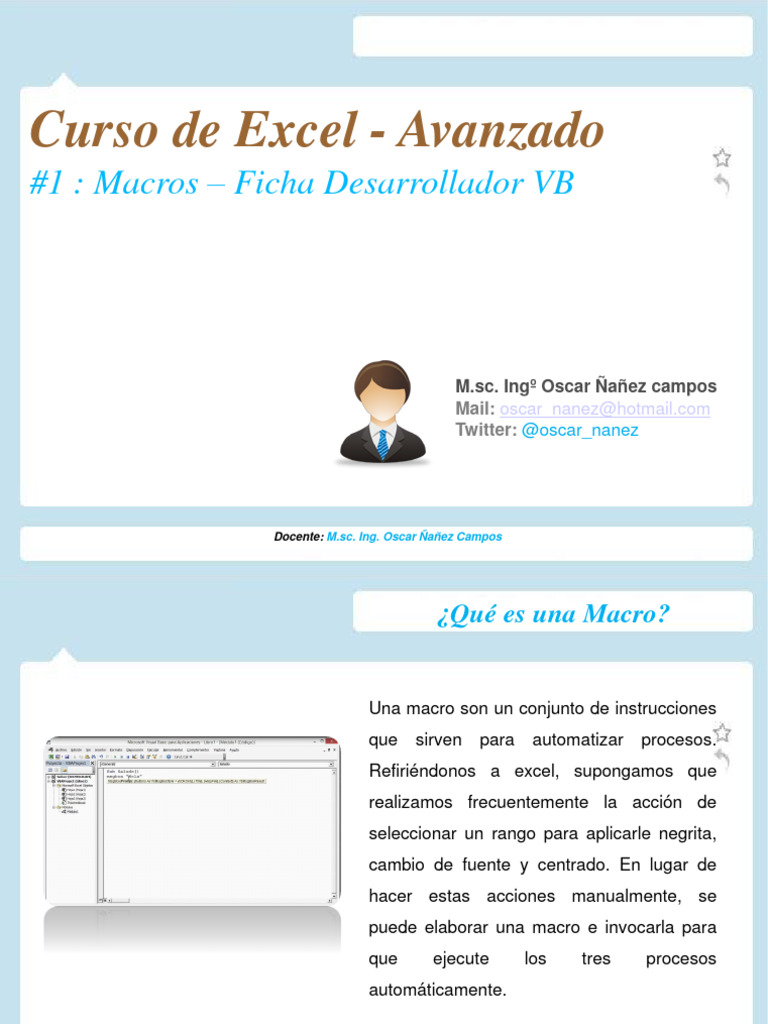 14.1. Clase 1 - Macros | PDF | Macro (informática) | Ventana (informática)