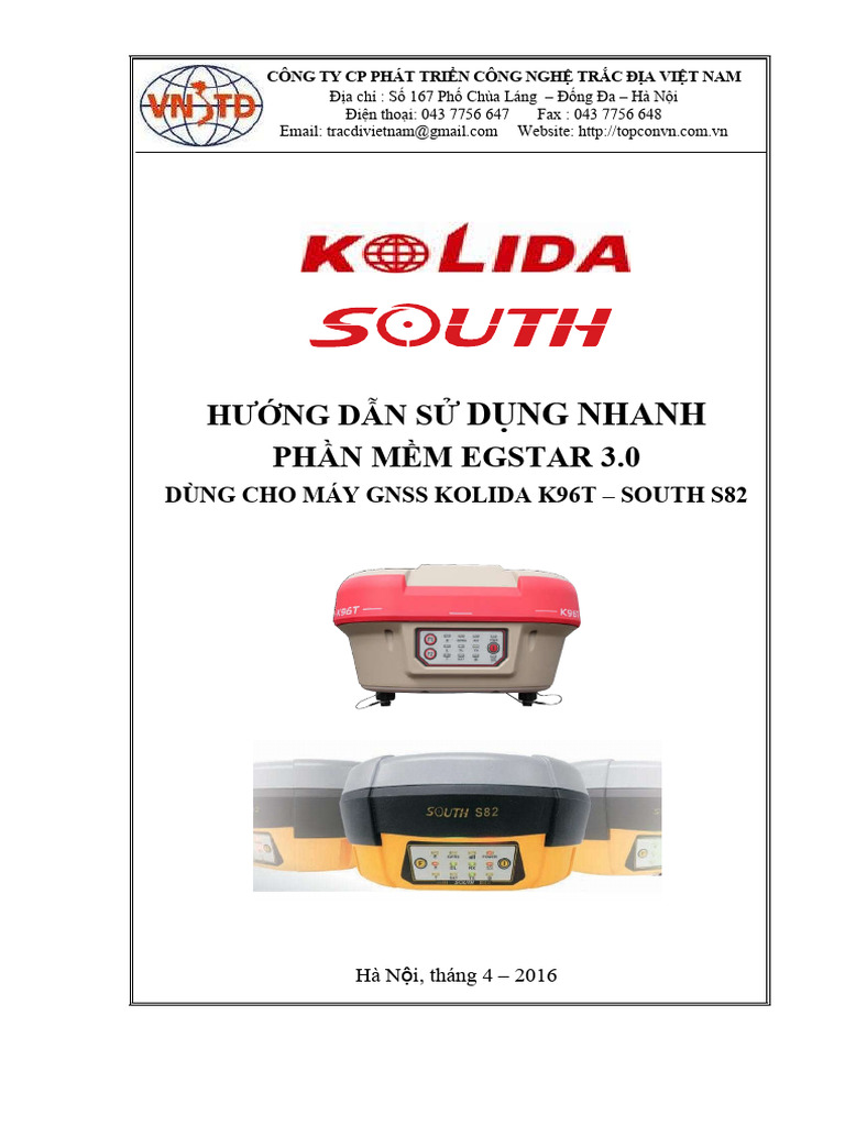 Huong Dan Su Dung Nhanh RTK Kolida K96-T Bang EGStar 3.0 | PDF