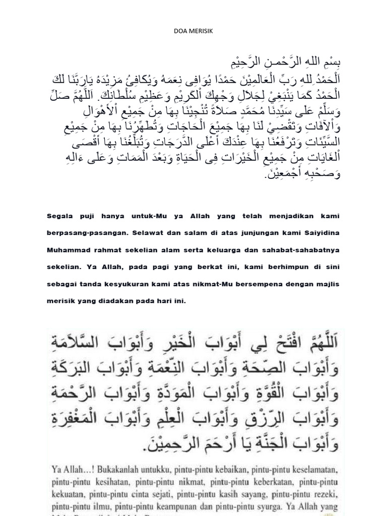 Doa untuk Majlis Merisik | PDF