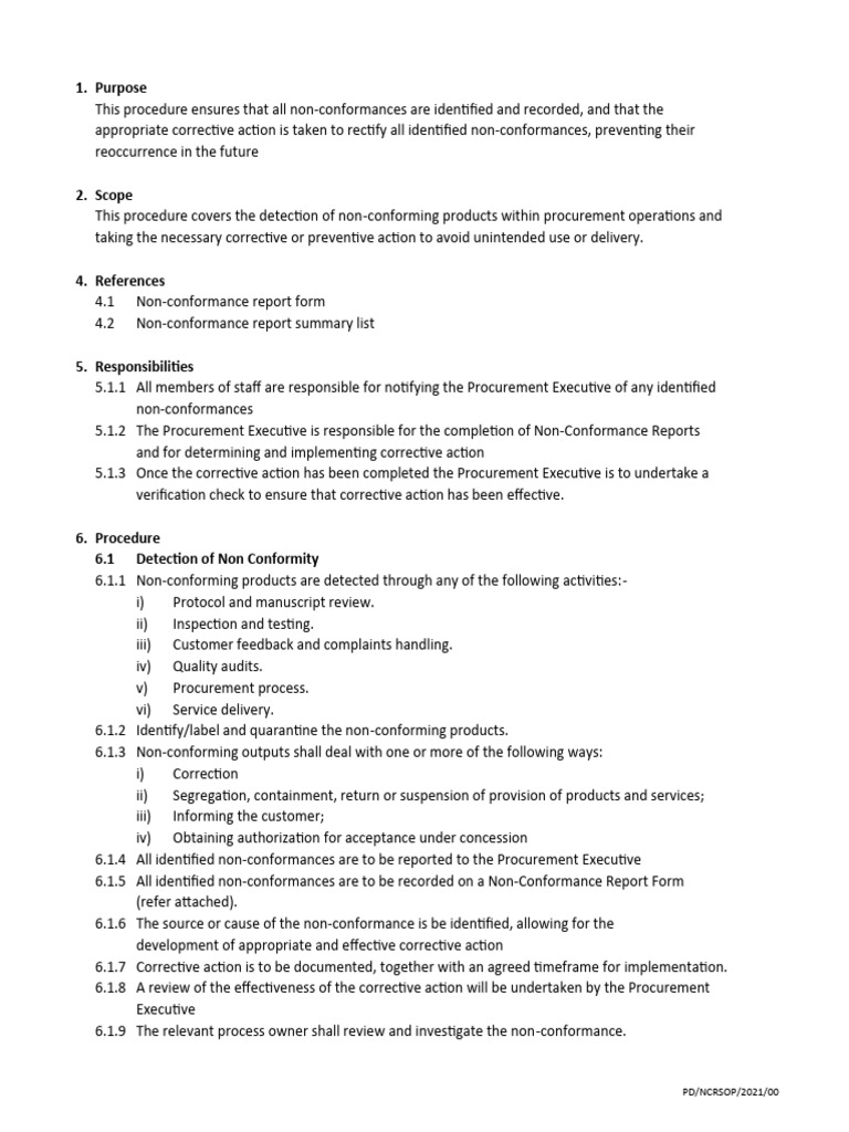 Sop - NCR | PDF | Business Process | Business