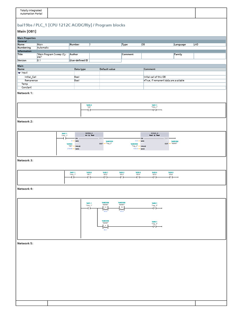 Bai19bs / PLC - 1 (CPU 1212C AC/DC/Rly) / Program Blocks: Main (OB1 ...