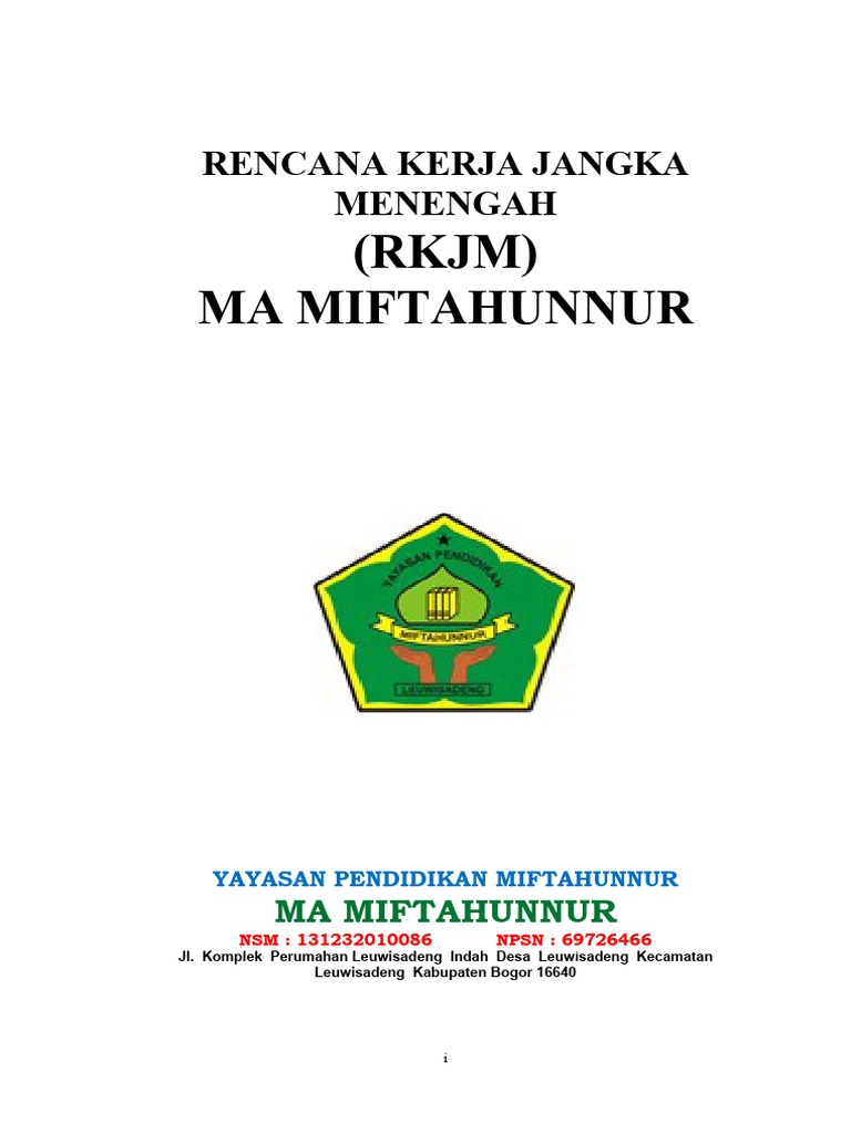 RKJM MA Miftahunnur 2023/2027 | PDF | Bisnis