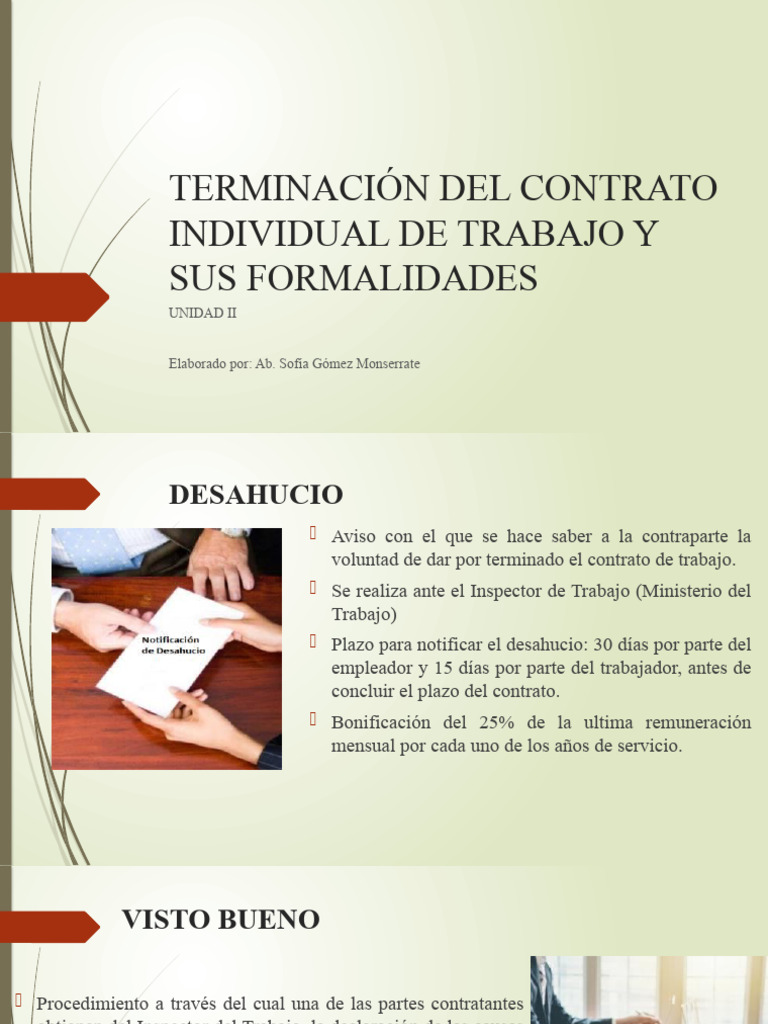 Formas de Terminación Del Contrato | PDF | Salario | Labor