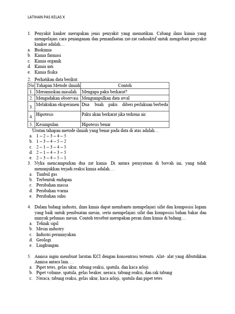 Soal Kimia Kelas Xi | PDF
