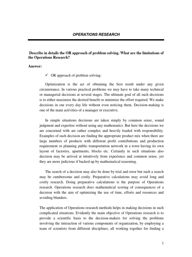 Or Notes | PDF | Linear Programming | Mathematical Optimization