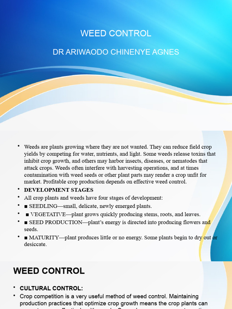 Agr 205 Weed Control | PDF | Herbicide | Weed