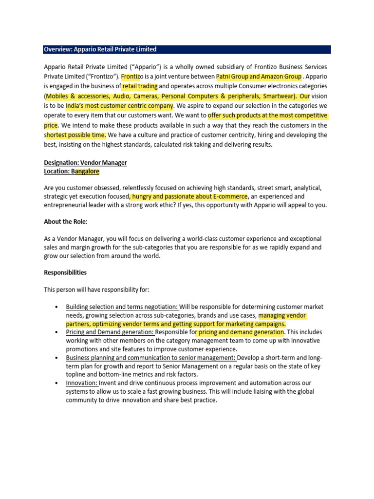 Appario | PDF | Retail | Innovation