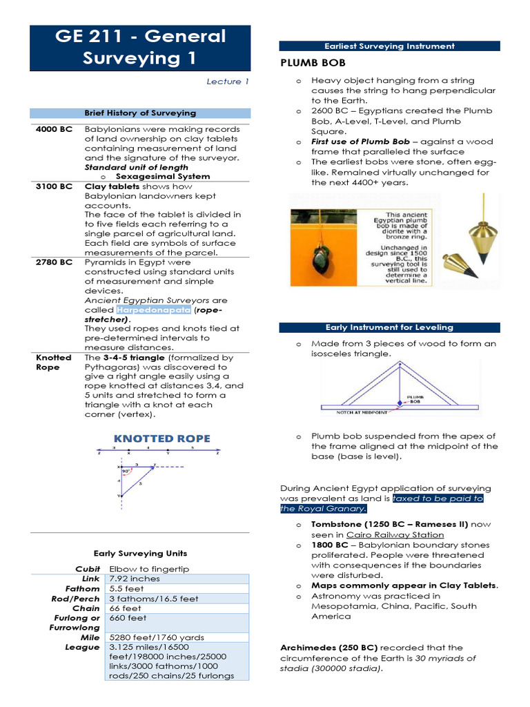 General Surveying Lectures 1 8 | PDF | Surveying | Azimuth