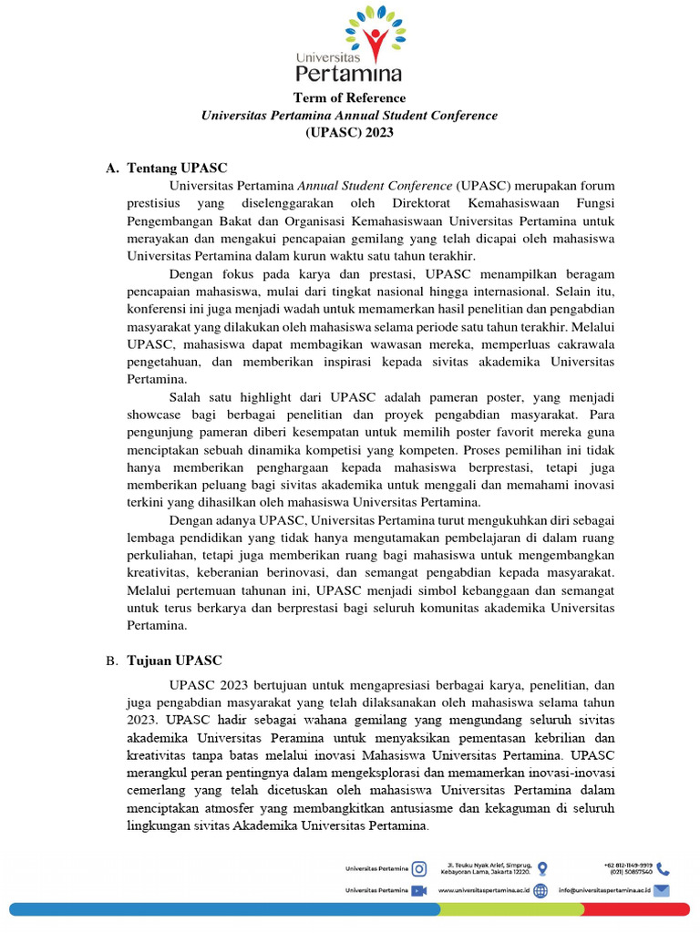 Final ToR UPASC 2023 - Kategori Inovasi Teknologi | PDF | Komputer | Teknologi & Rekayasa