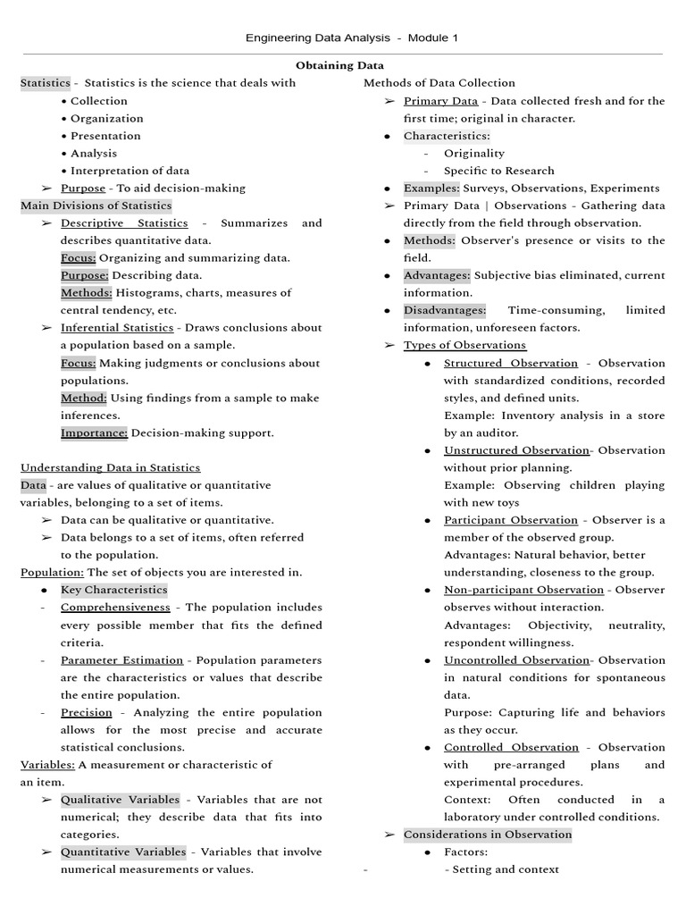 Eda - Module 1 | PDF | Experiment | Survey Methodology