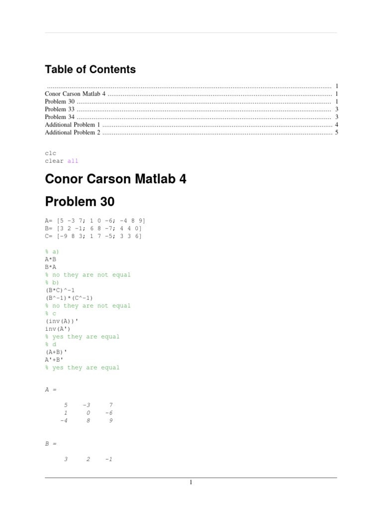 Matlab 4 | PDF