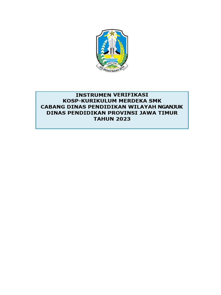 Instrumen Verifikasi KOSP-Kurikulum Merdeka SMK 2023 | PDF