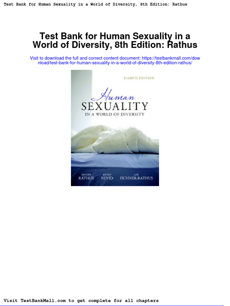 Test Bank For Human Sexuality In A World Of Diversity 8th Edition