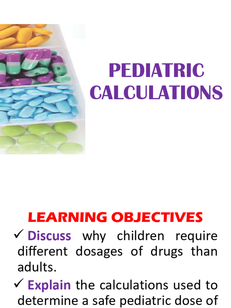 Pediatric Drug Dosage Calculations Guide | PDF | Dose (Biochemistry ...