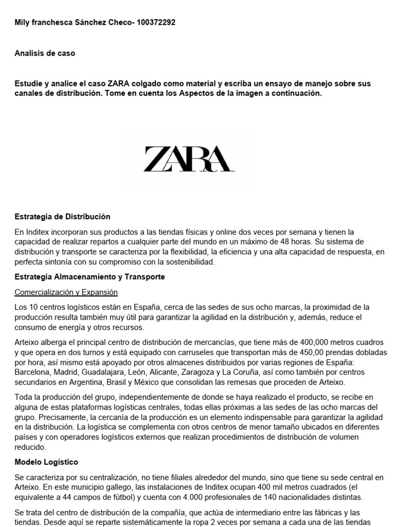Caso Zara | PDF | Logística | Economias