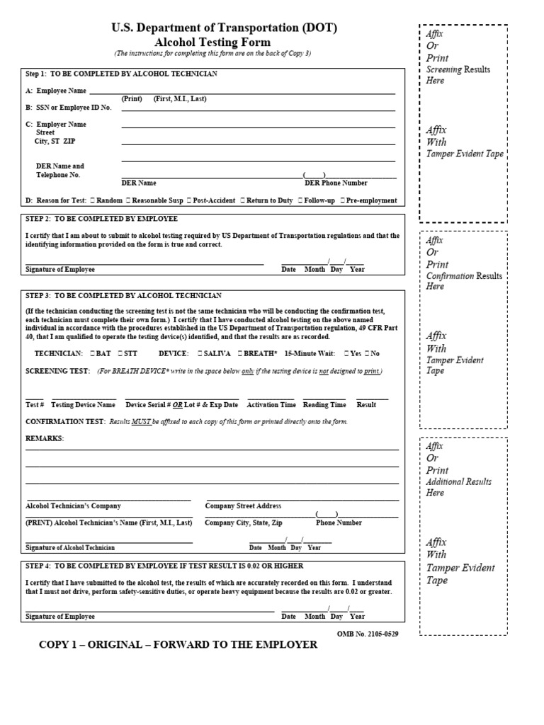 05a ATF Alcohol Testing Form | PDF