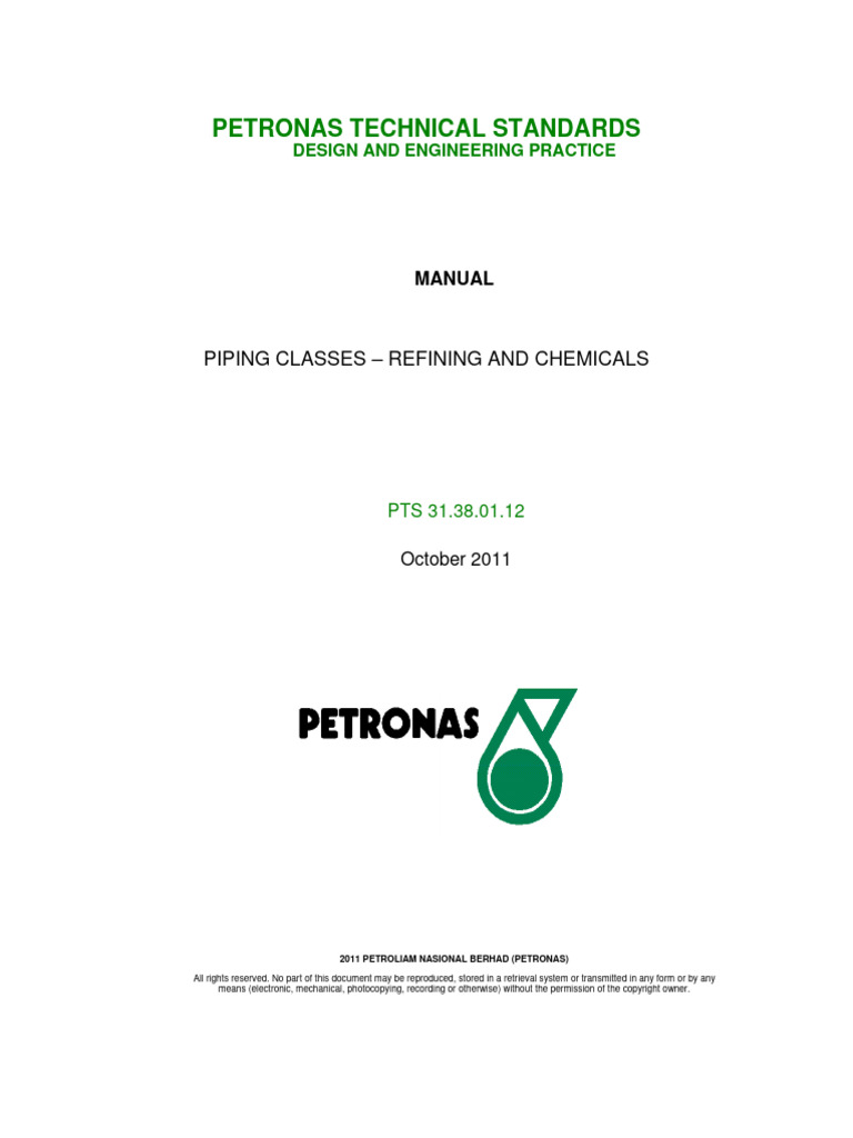 Petronas Technical Standards: Piping Classes - Refining and Chemicals ...
