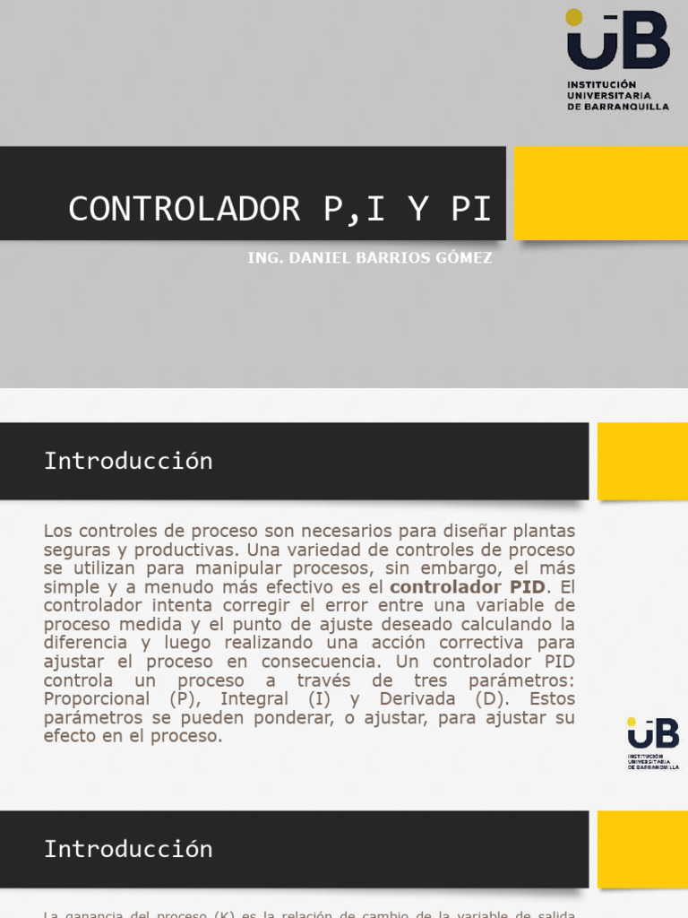 Controladores PID: P, I y PI Explicados | PDF | Matemáticas Aplicadas ...