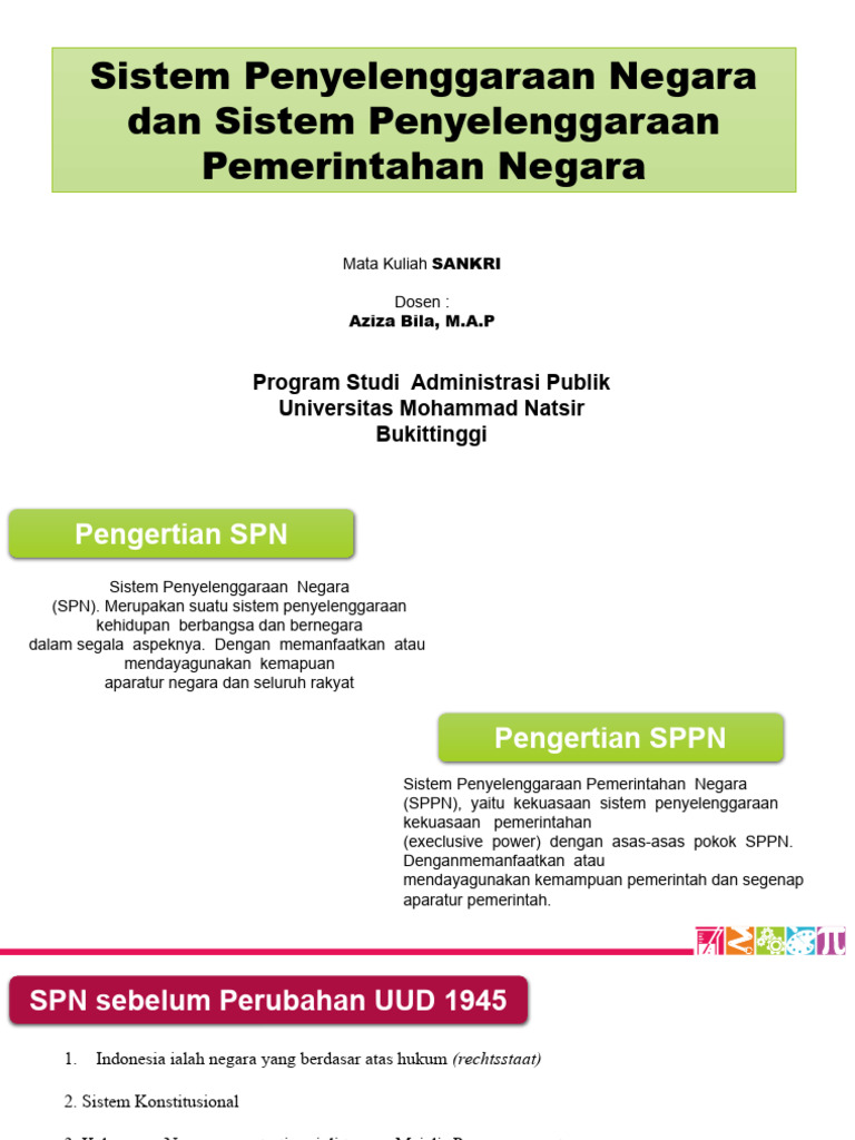 Sistem Penyelenggaraan Negara dan SPPN | PDF | Ilmu Sosial | Hukum