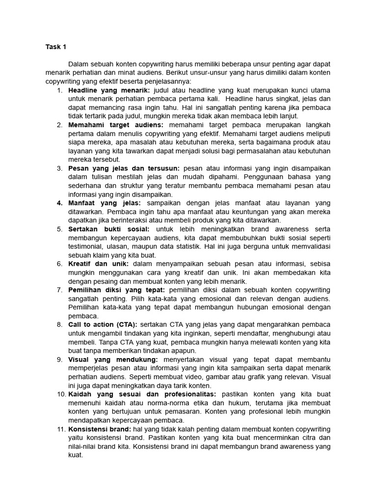 Contoh Copywriting Yang Baik | PDF