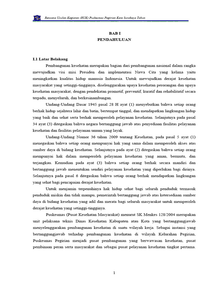 Ruk PKM Pegirian Untuk Tahun 2024 | PDF | Kesehatan Holistik