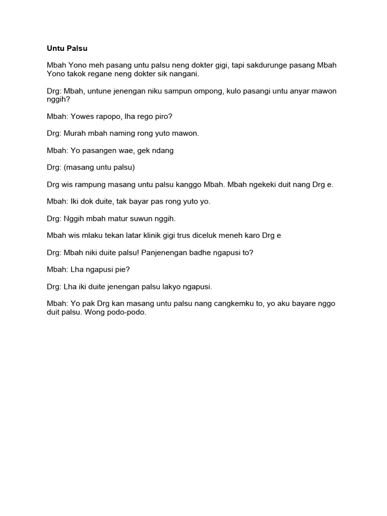 Teks Anekdot Bahasa Jawa | PDF