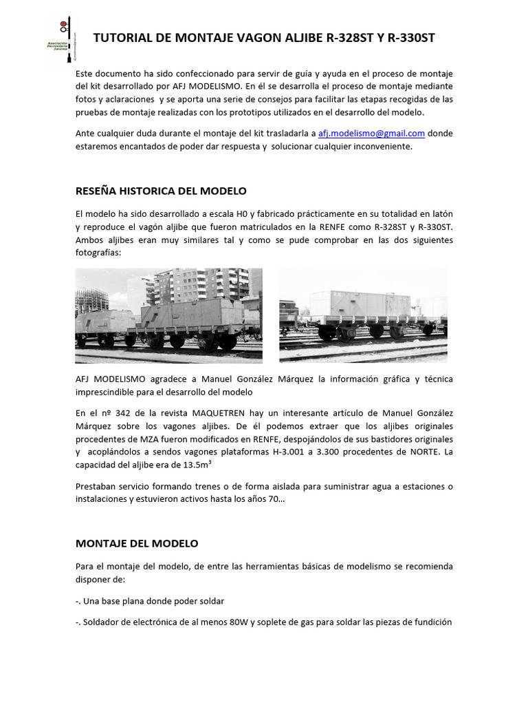 Montaje Vagón Aljibe R-328ST/R-330ST | PDF | Soldadura | Construcción