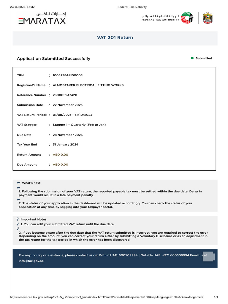 UAE Federal Tax Authority Nov 2023 | PDF | Finance & Money Management