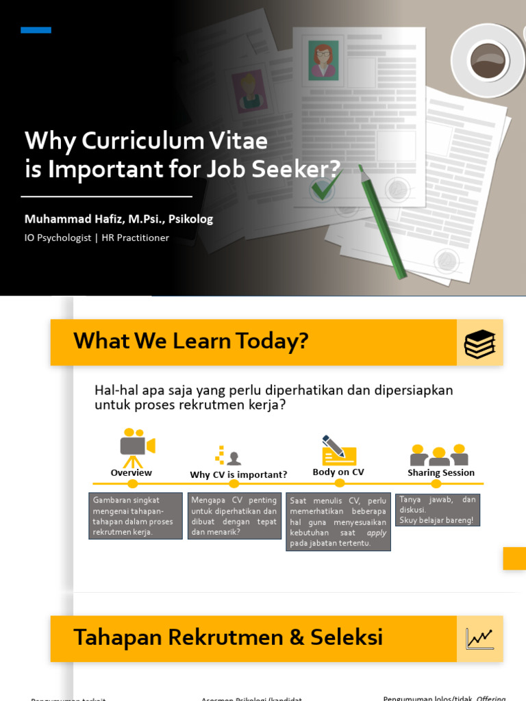 Materi Webinar Tentang CV - Muhammad Hafiz | PDF