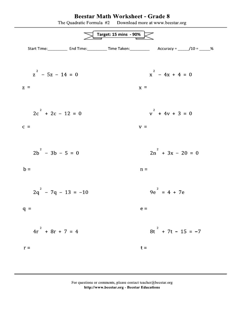 Quadratic Formula 1 | PDF