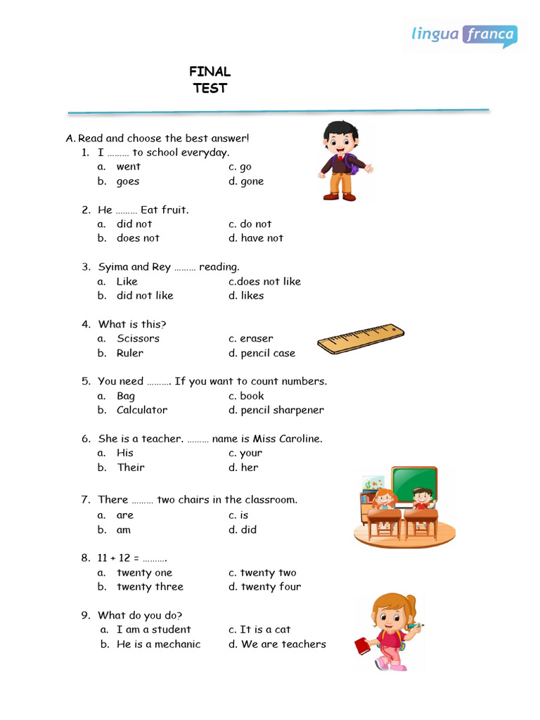 Final Test KIDS 2 | PDF