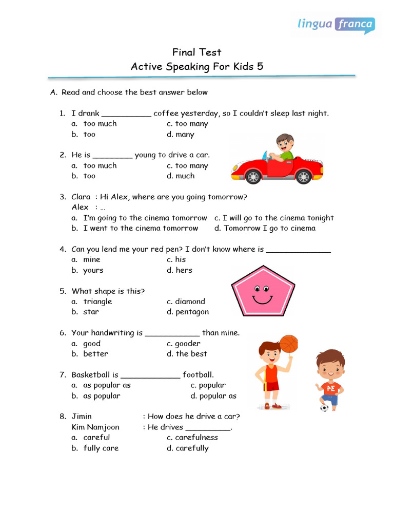 Final Test KIDS 5 | PDF