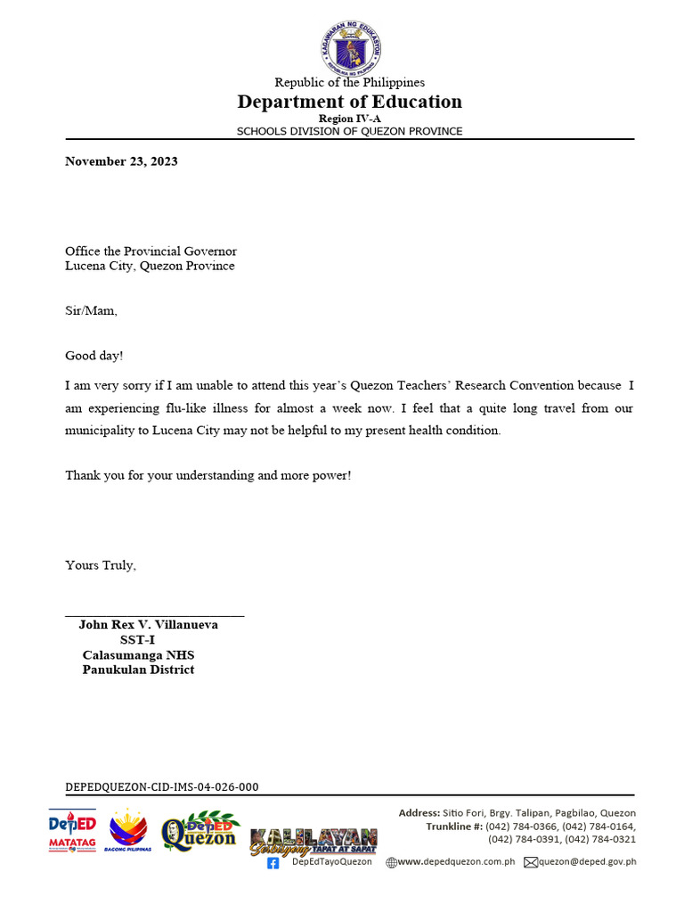 DepEd Quezon Header Template Request | PDF | Wellness