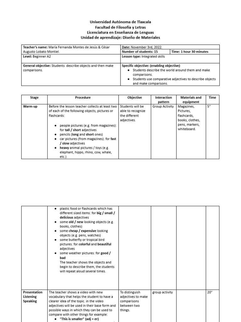 Lesson Plan Format - Materials Design | PDF | Behavior Modification | Human Communication