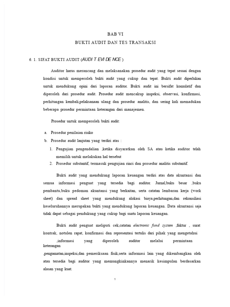 Prosedur dan Jenis Bukti Audit | PDF | Bisnis | Pengelolaan Keuangan & Uang