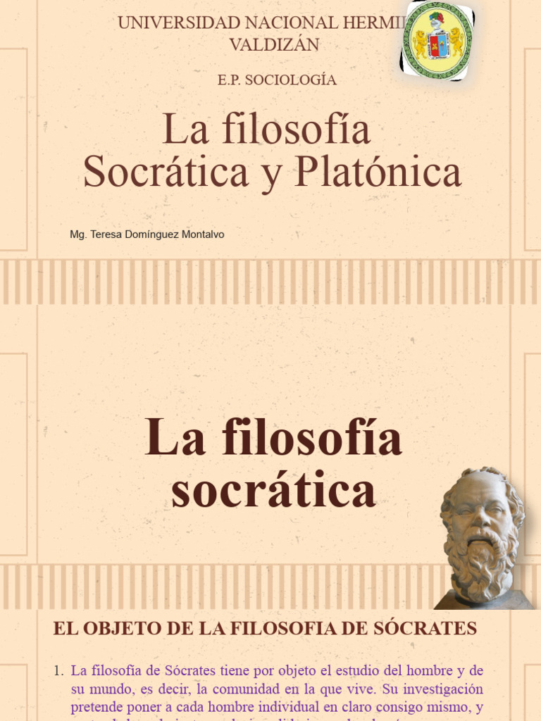 CLASE 3 La Filosofía Socrática y Platónica | PDF | Sócrates | Platón