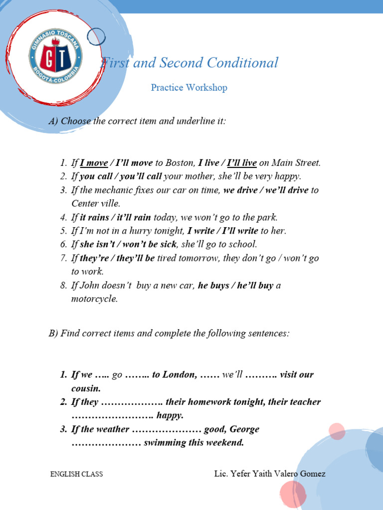 Workshop Conditionals 1 & 2 | PDF | Linguistics