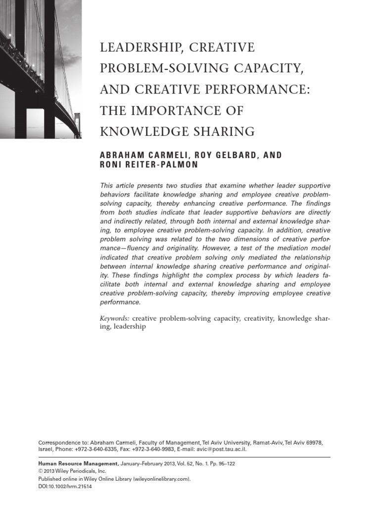 Jurnal Creative Problem Solving 1 | PDF | Creativity | Leadership Jurnal Creative Problem Solving 1 | PDF | Creativity | Leadership