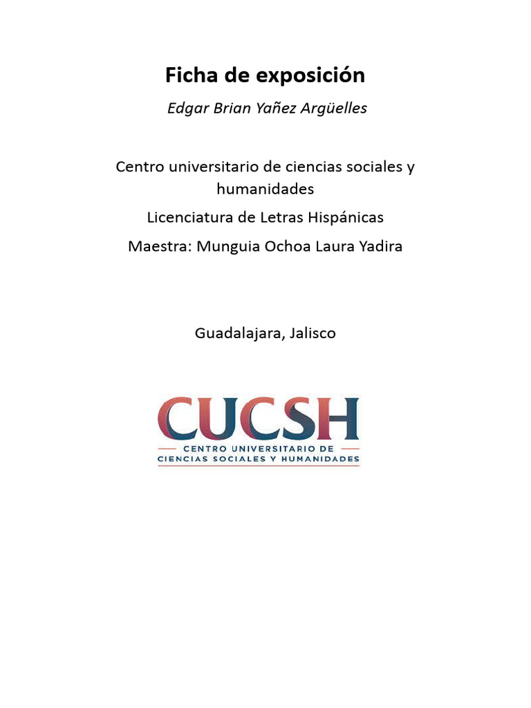 Edgar Brian Yañez Argüelles, Ficha de Exposición de El Conde Lucanor | PDF