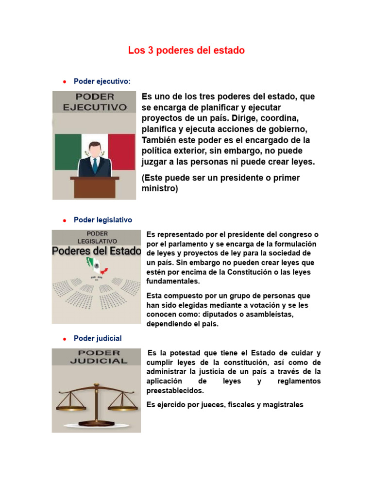 Los 3 Poderes Del Estado | PDF