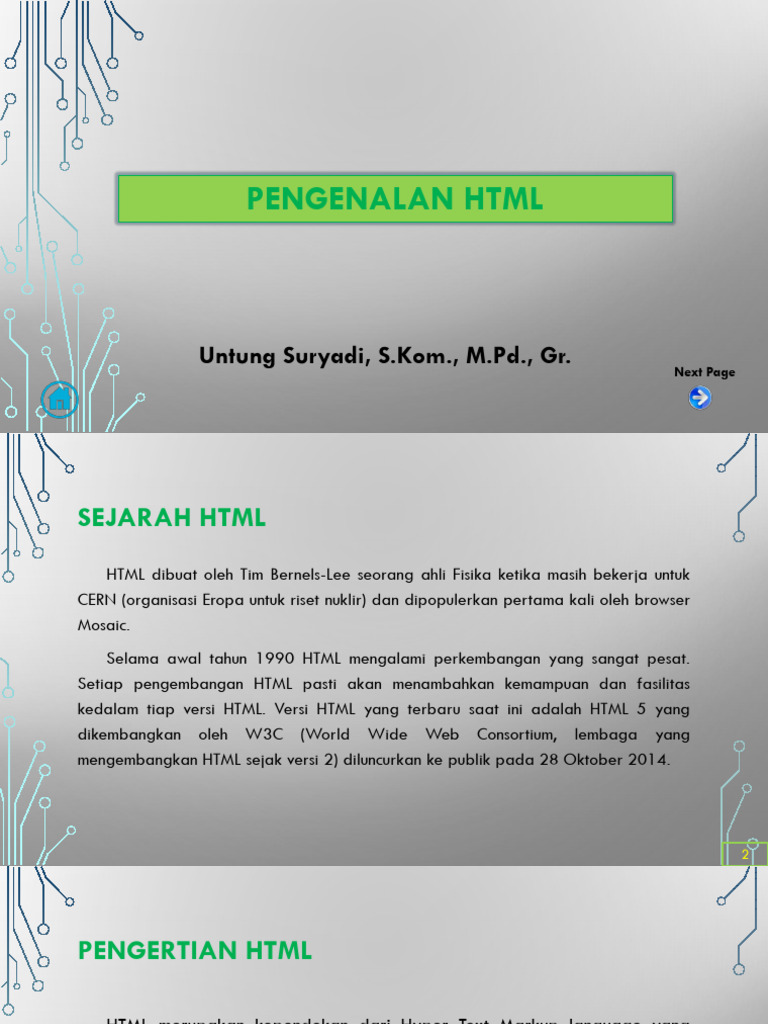 Pengenalan Tentang HTML.. | PDF