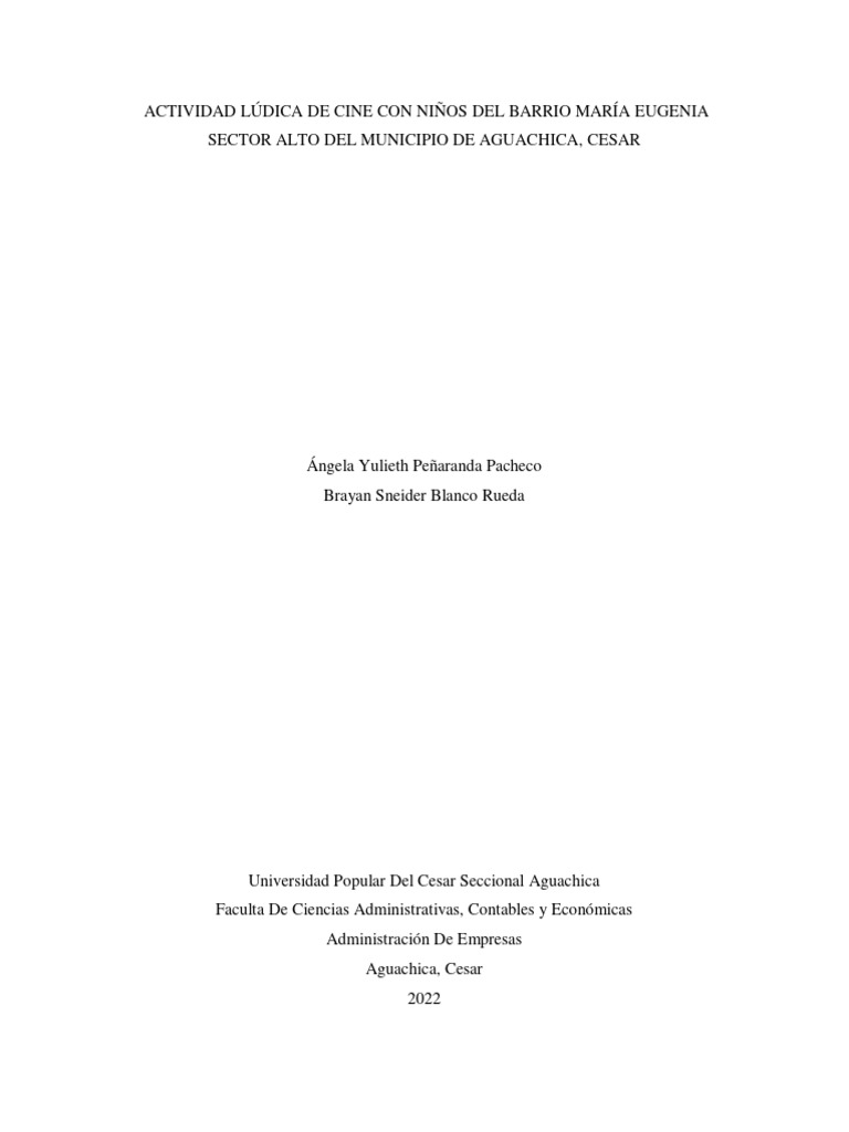 Formulacio de Proyecto, Angela Peñaranda Pacheco y Brayan Blanco Rueda ...